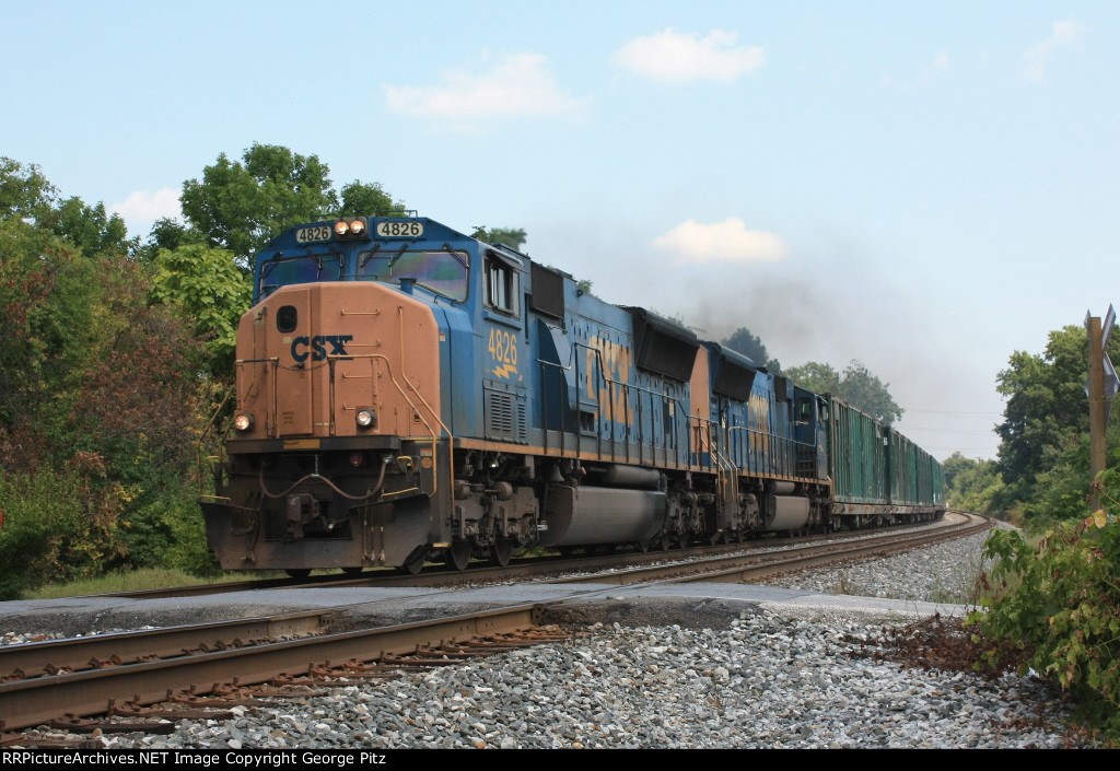 CSX 4826 and train Q703
